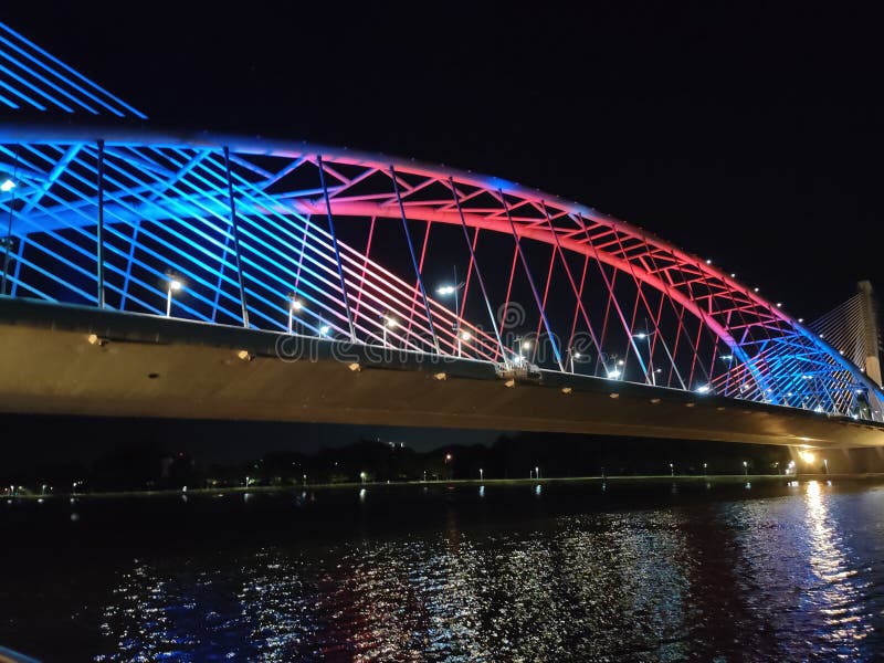 Colourful Night View Bridge Stock Photo - Image of bridge, night: 248319792