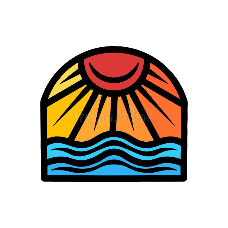 Colourful Ocean Logo Vector Design Illustration Emblem Stock Vector ...