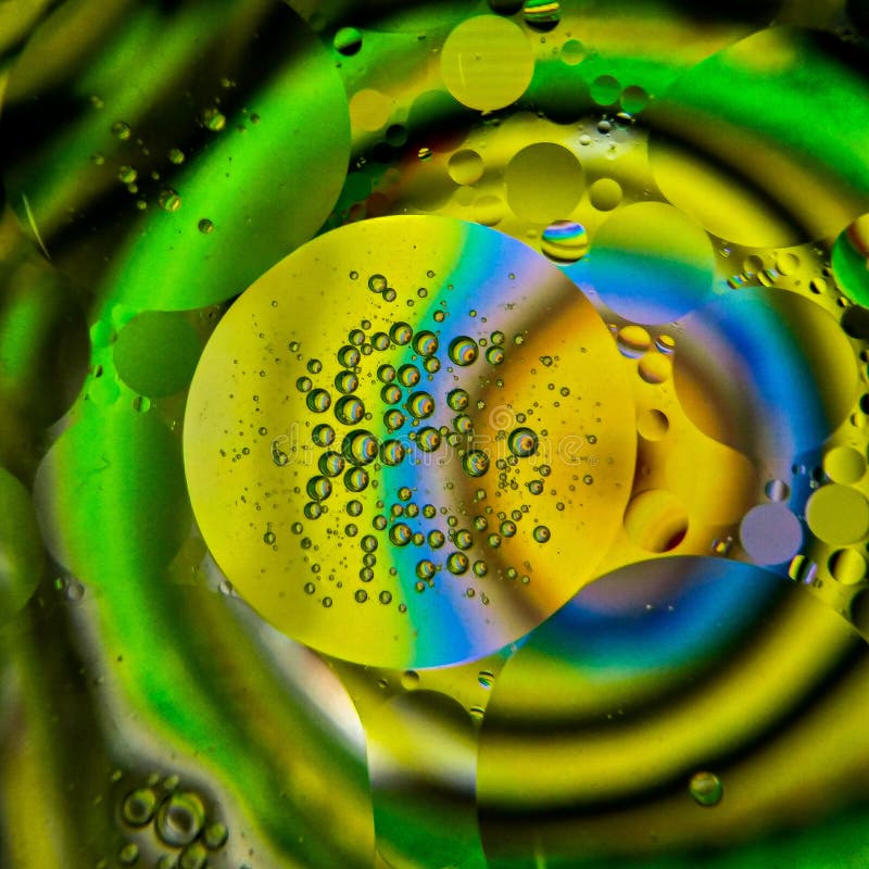 Colourful Oil Bubbles are Created on the Surface of Water Stock Image ...