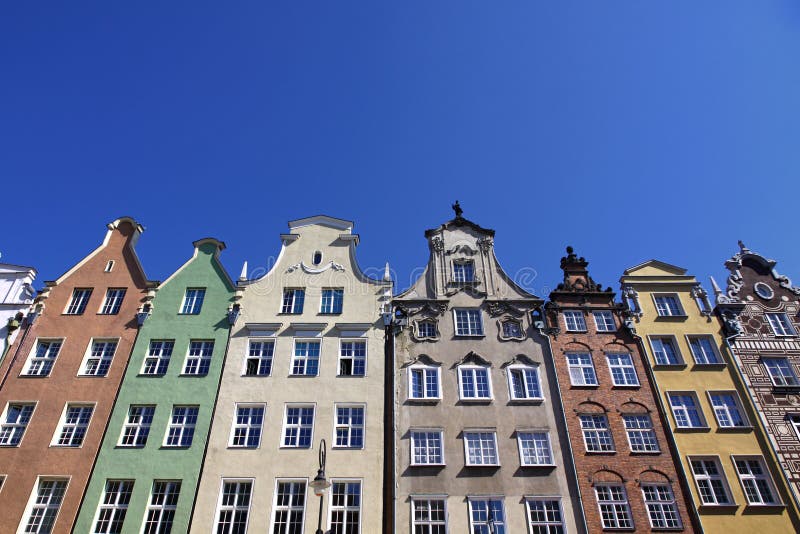 Colourful Old Buildings in City of Gdansk Stock Photo - Image of ...