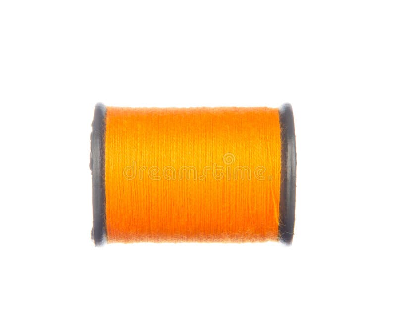 Colourful Orange Thread Isolated on White Stock Image - Image of ...