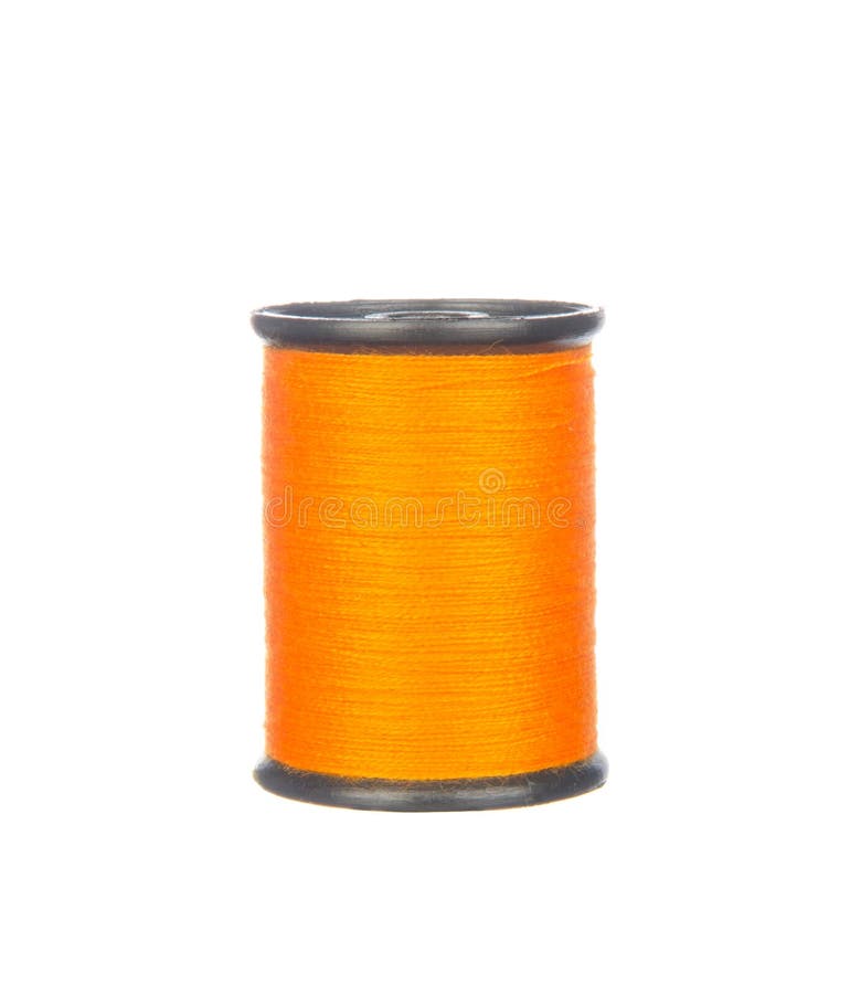 Colourful Orange Thread Isolated on White Stock Photo - Image of ...