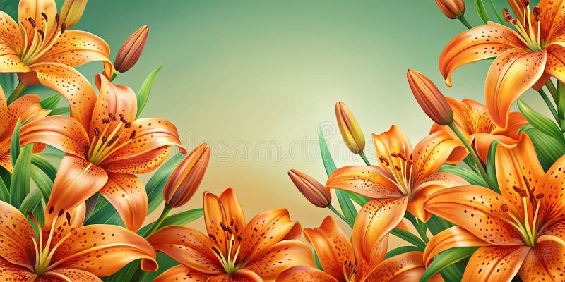 Colourful Orange Tiger Lily Floral Pattern AI-Generated Content Stock ... Colourful Orange Tiger Lily Floral Pattern AI-Generated Content Stock ...
