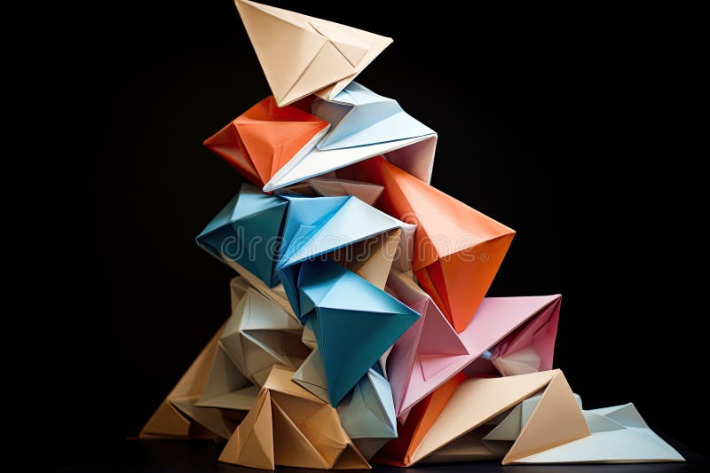 Colourful Origami Paper Sculptures. the Origami Art Stock Photo - Image ...