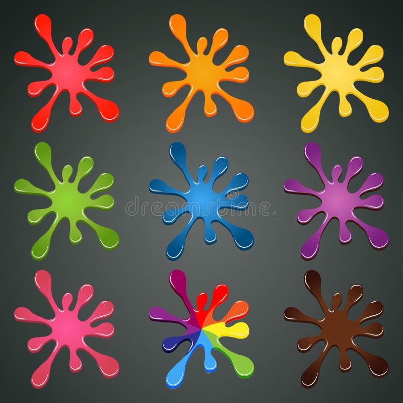 Colourful Paint Splashes stock vector. Illustration of splatter - 73030986