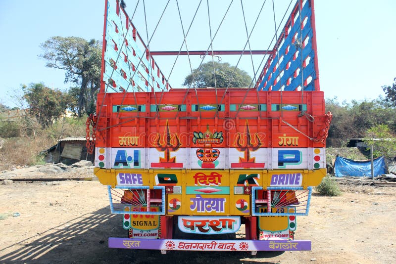 Colourful Painted Truck Back Editorial Image - Image of transport ...