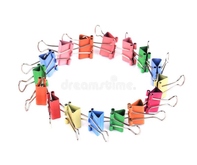 Colourful Paper Clips Arranged into Circle. Stock Image - Image of ...