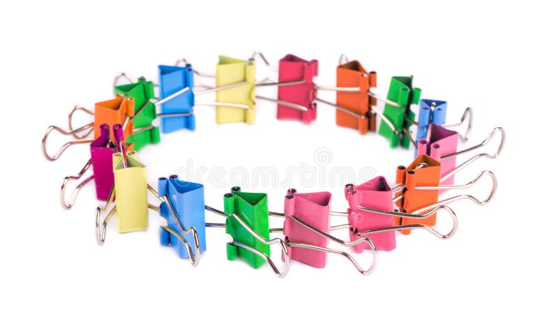 Colourful paper clips stock photo. Image of metallic - 45515738