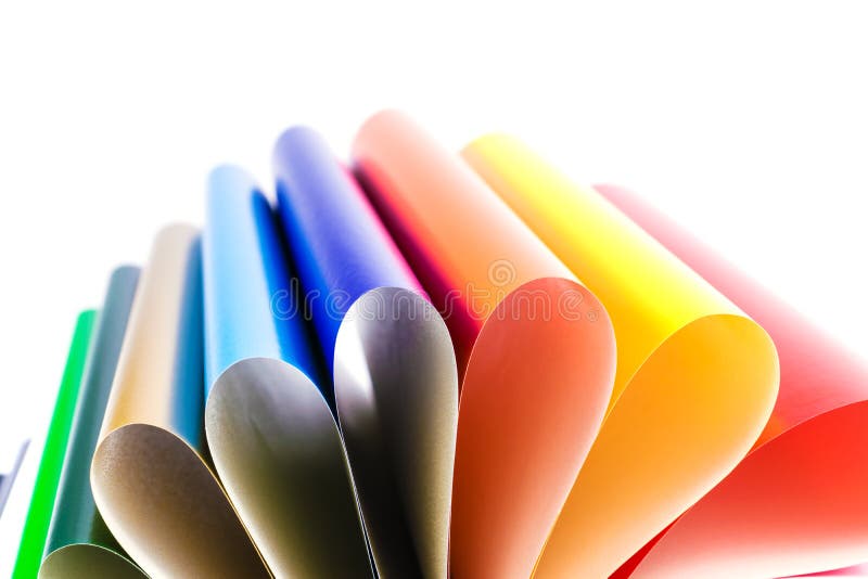 Colourful Paper Isolated on White Stock Image - Image of group, arts ...