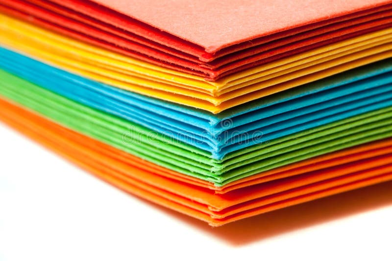 Colourful Paper Isolated on White Stock Image - Image of multicolored ...