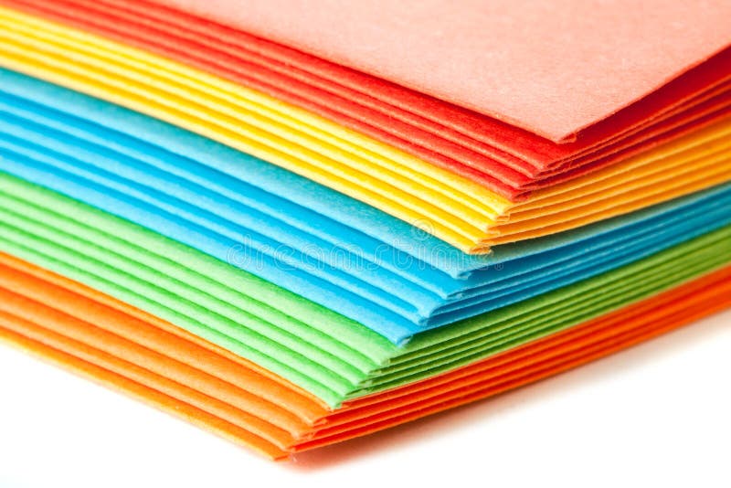 Colourful Paper Isolated on White Stock Image - Image of creation ...