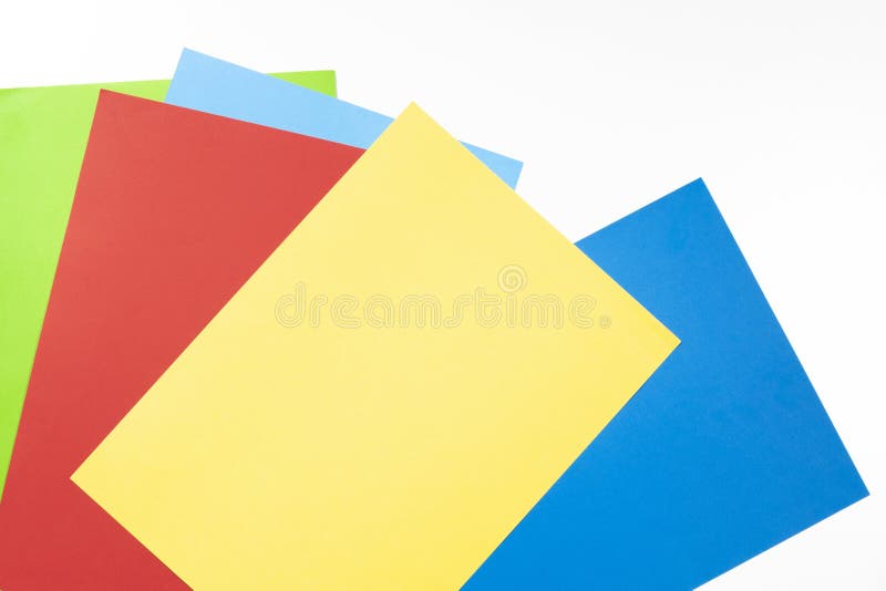 Colourful Paper Sheets on White Background Stock Photo - Image of note ...