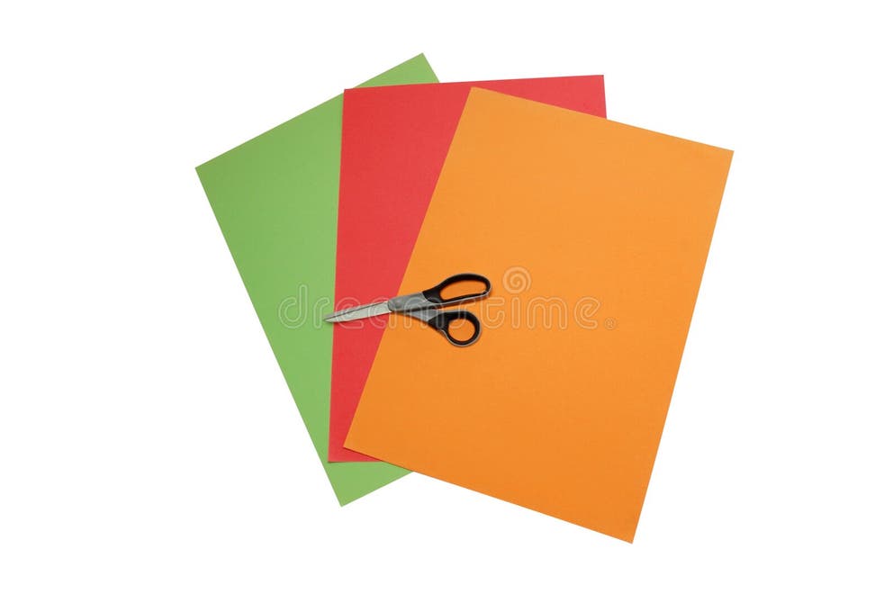 Colourful Papers with Scissors Stock Image - Image of scissors ...