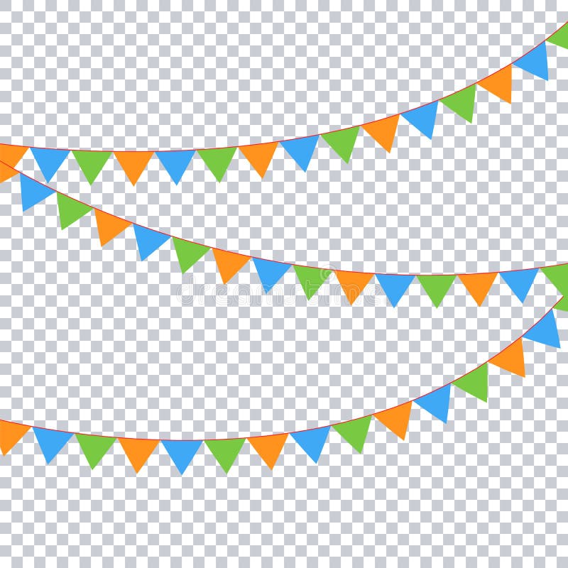 Colourful Party Background with Flags Vector Transparent Background ...