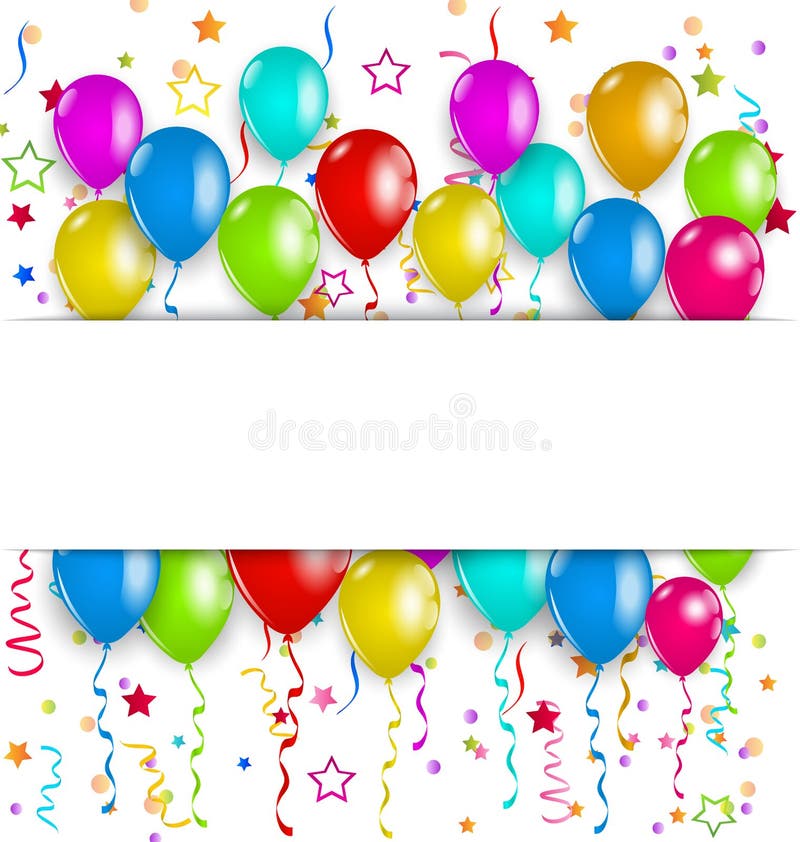 Colourful Party Balloons, Confetti with Space for Stock Vector ...