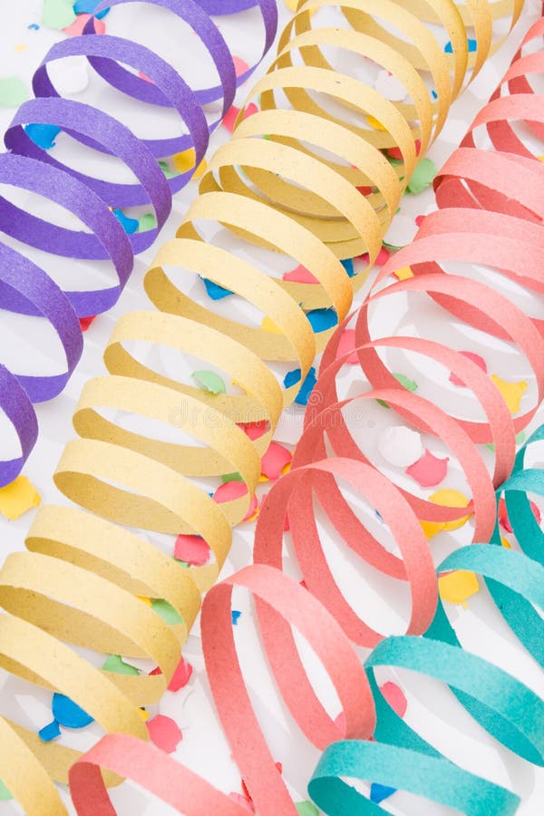Colourful Party Paper Ribbons and Confetti Stock Image - Image of heap ...