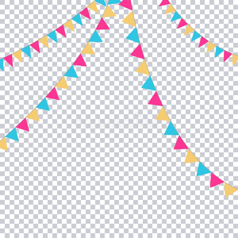 Colourful Party Transparent Background with Flags Vector Yellow Stock ...