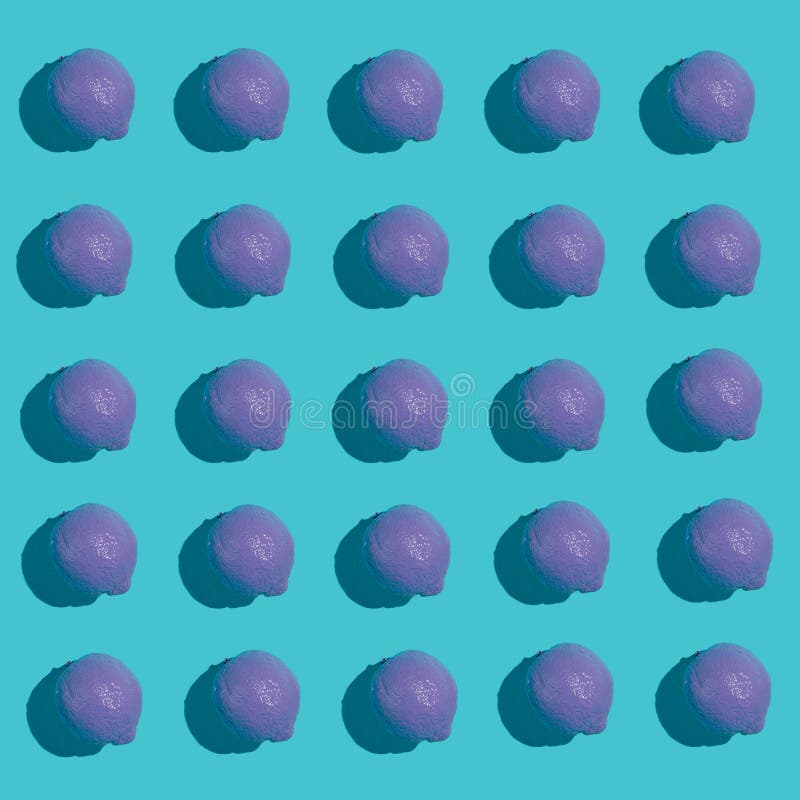 Colourful Pattern Made with Purple Lemon on Light Blue Background ...