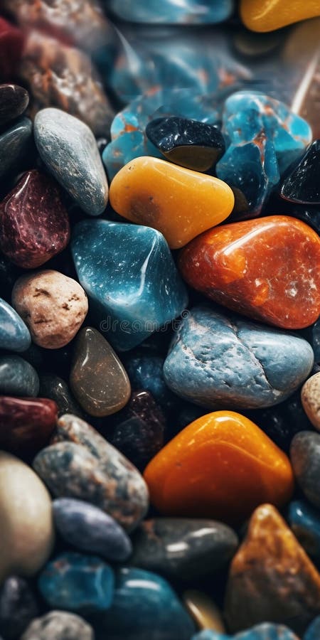 Colourful Pebble Rocks Background. Generative Ai Stock Illustration ...