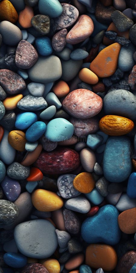 Colourful Pebble Rocks Background. Generative Ai Stock Illustration ...