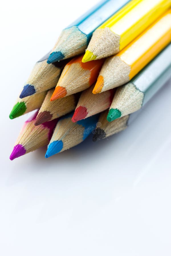 Colourful pencils isolated stock photo. Image of coloring - 40327140