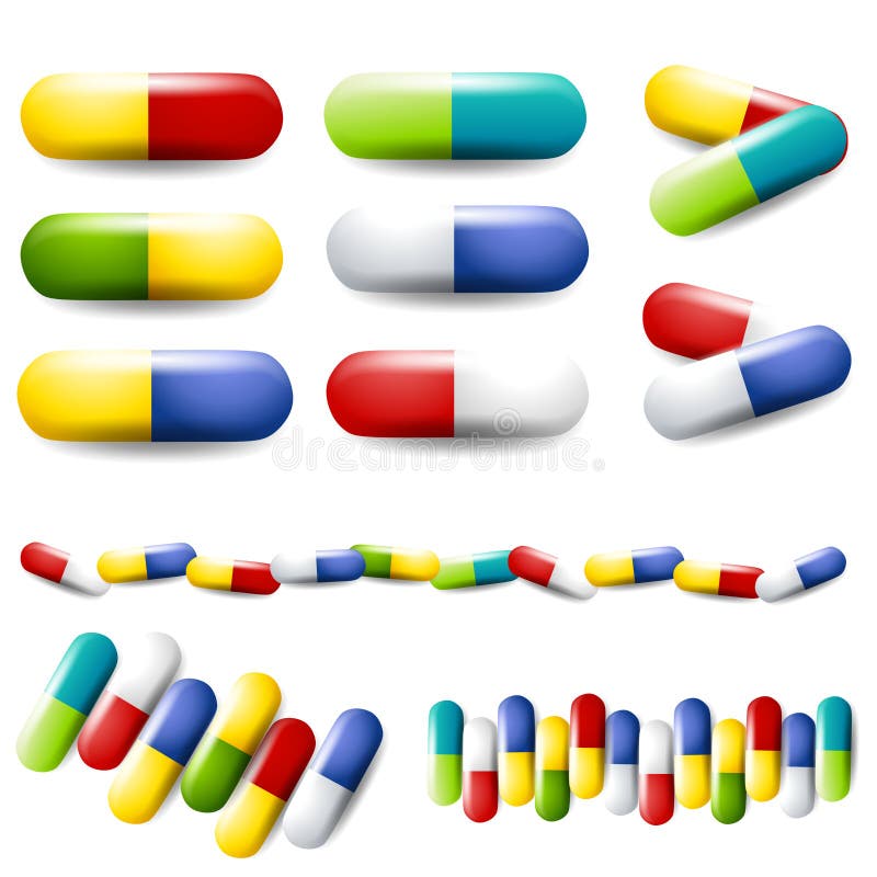 Colourful Pills Drugs Medication Stock Illustration - Illustration of ...