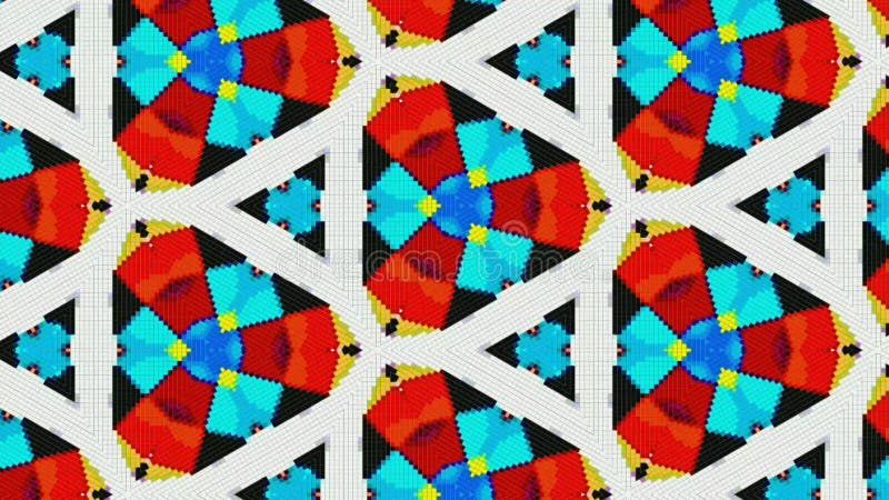 Colourful Pixel Triangle Pattern on White Background, Stock Video ...