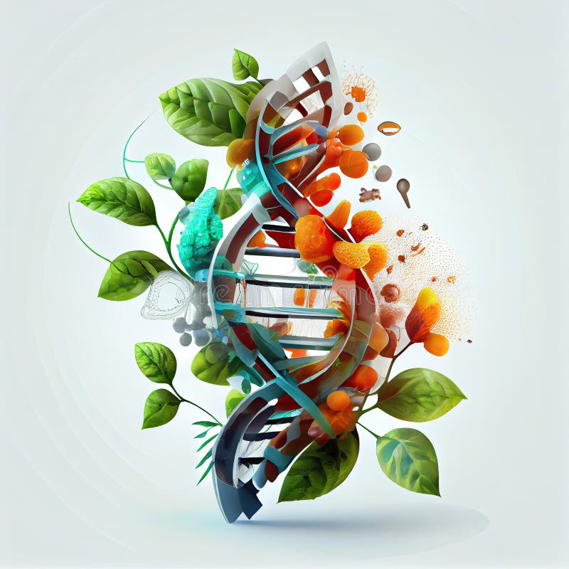 Colourful Plant DNA Spring Time Growth Generative AI Illustration Stock ...