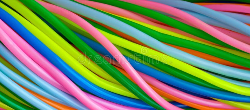 Colourful plastic cables stock image. Image of information - 24012375