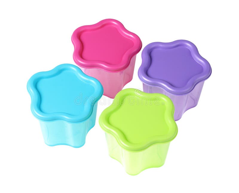 Colourful Plastic Containers Stock Image - Image of plastic, floral ...