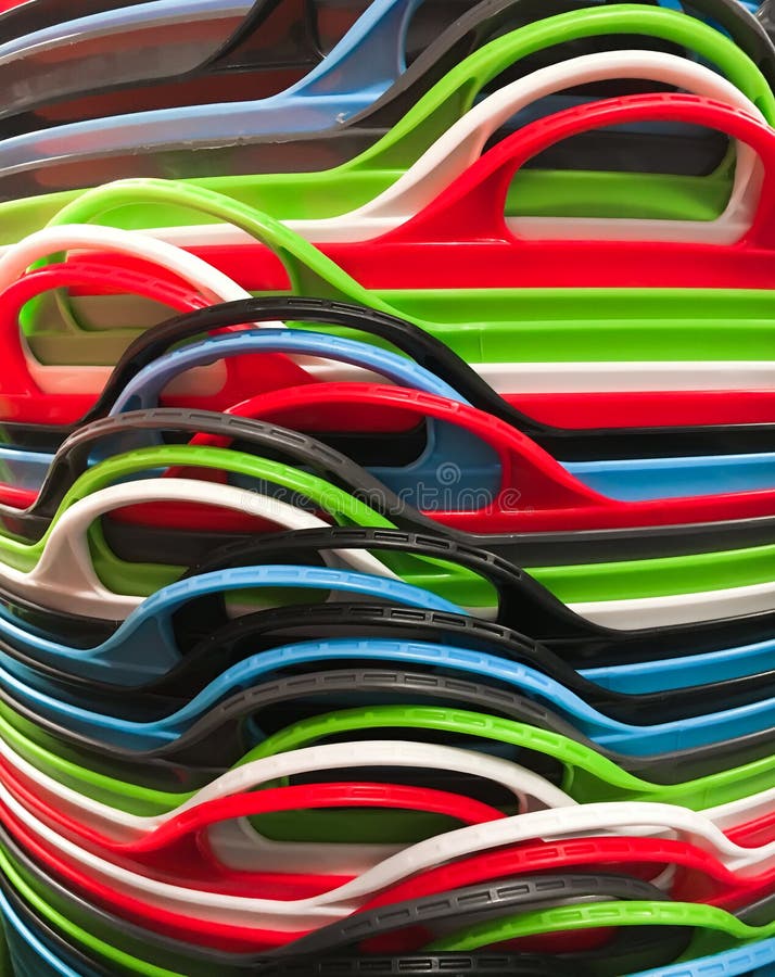 Colourful Plastic Containers Stock Photo - Image of crates, black: 85340944