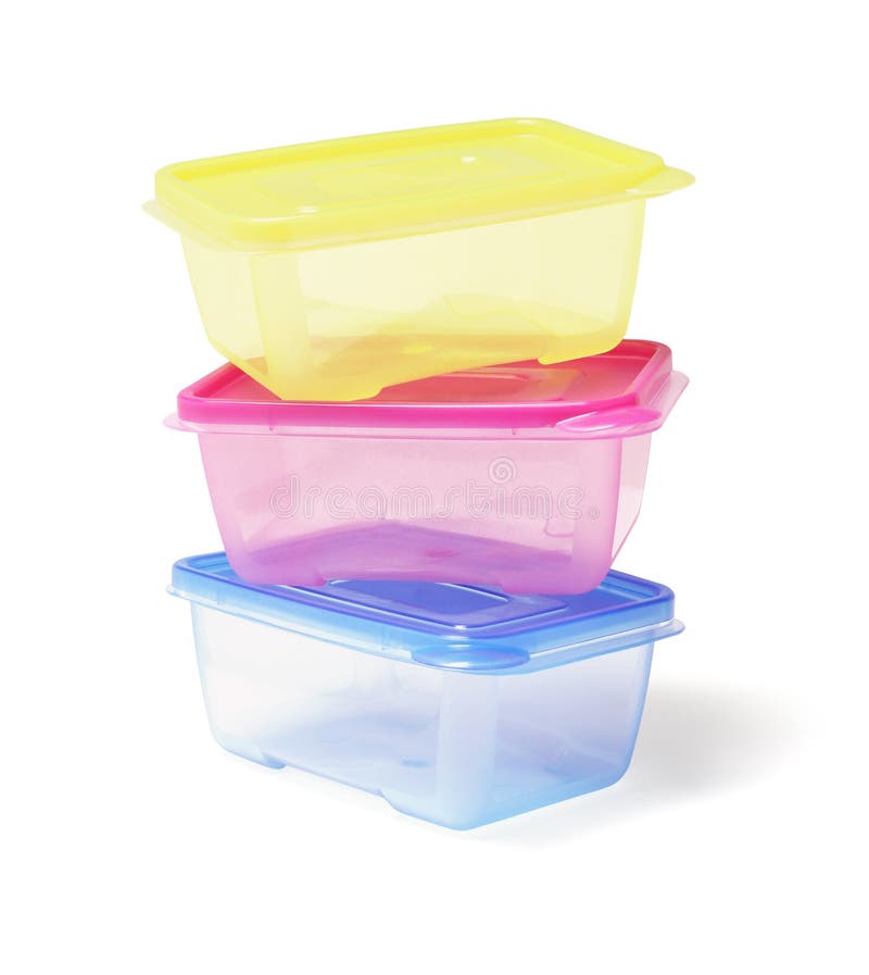 Colourful Plastic Containers Stock Photo - Image of arrangement, stack ...