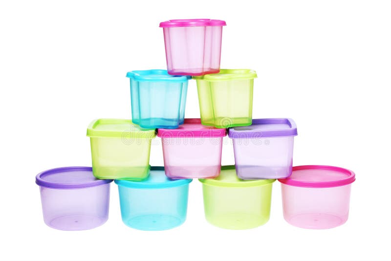 Colourful Plastic Containers Stock Image - Image of storage, white ...