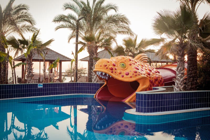 Colourful Plastic Slides in Aquapark Stock Image - Image of extreme ...