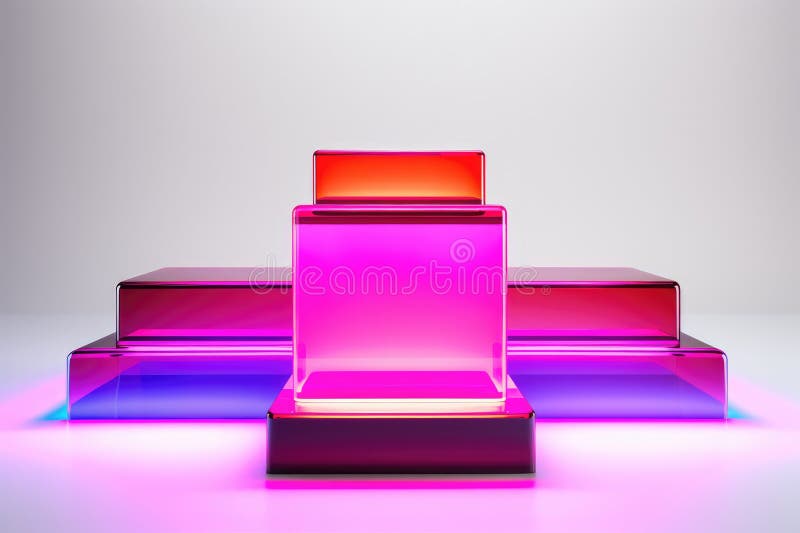 Colourful Podium and Beautiful Lighting. Background for Product ...