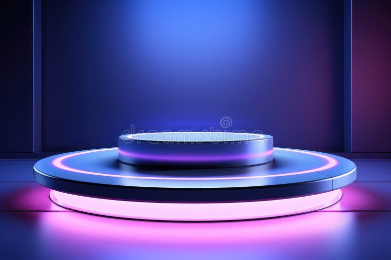 Colourful Podium and Beautiful Lighting. Background for Product ...