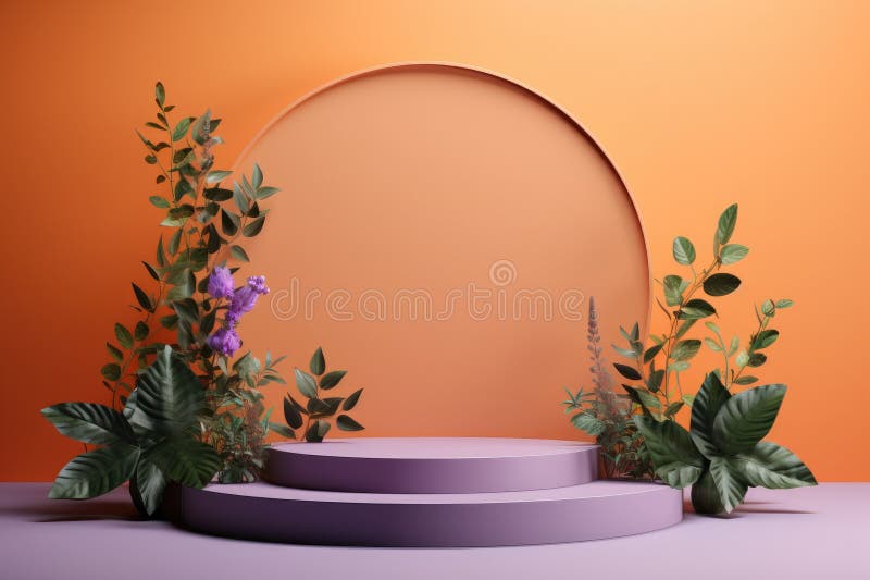 Colourful Podium and Beautiful Lighting. Background for Product ...