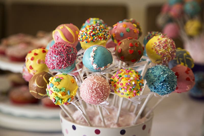 Colourful Pop Cakes Ready for a Celebration Stock Photo - Image of ...
