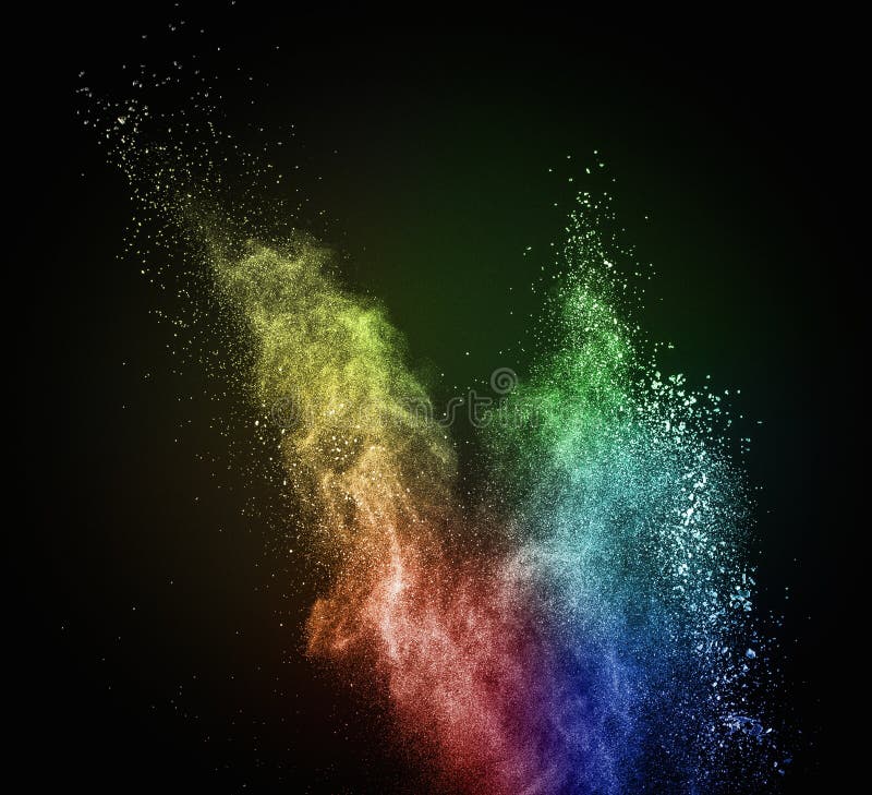 Colourful powder exploding stock image. Image of destruction - 45294003