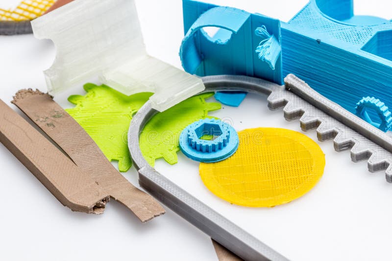 Colourful Printed Parts Using 3d Printer Stock Photo - Image of used ...