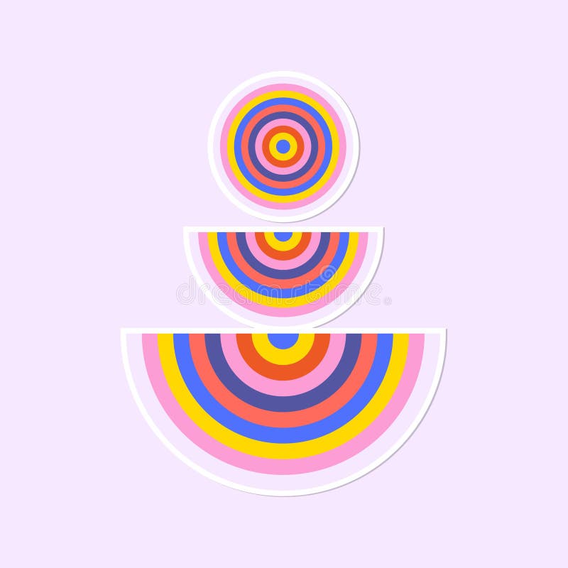 Colourful Rainbow Abstract Half-circle Flat Design Stock Vector ...
