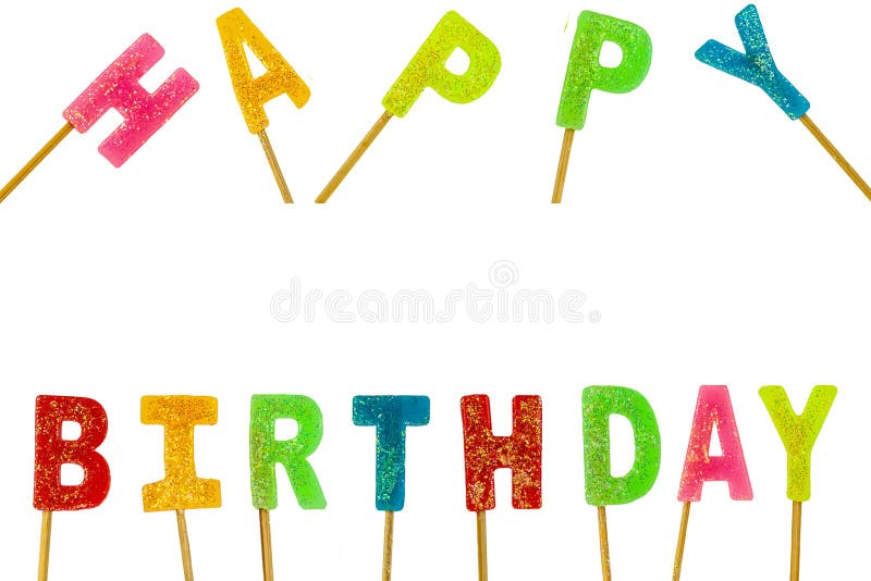 Colourful Rainbow of Happy Birthday Text Stock Image - Image of ...