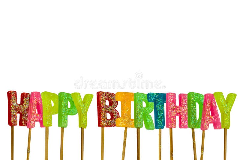 Colourful Rainbow of Happy Birthday Text Stock Image - Image of ...