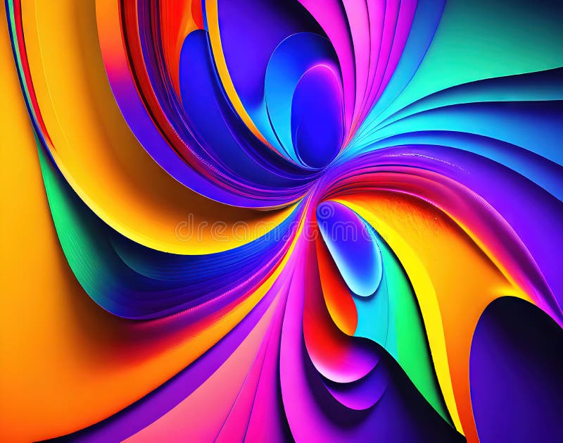 Colourful Random Swirls Illustration. AI Generated Stock Illustration ...