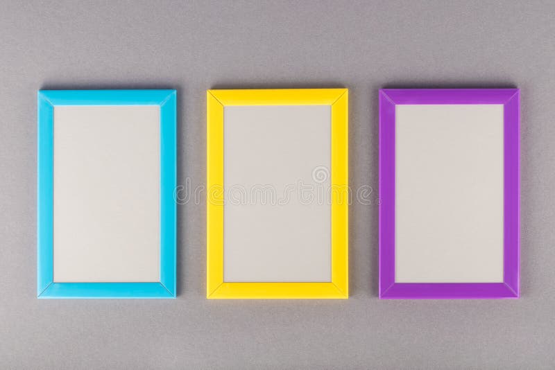 Colourful Rectangular Photo Frames Stock Photo - Image of decor, three ...