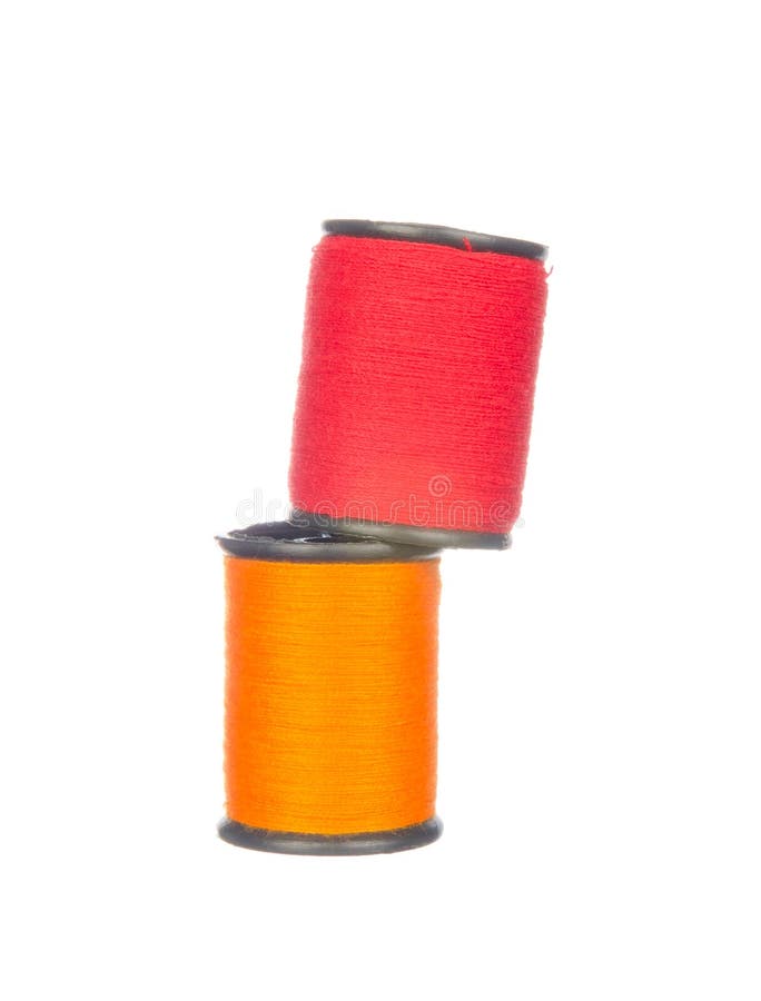 Colourful Red and Orange Thread Isolated on White Stock Image - Image ...