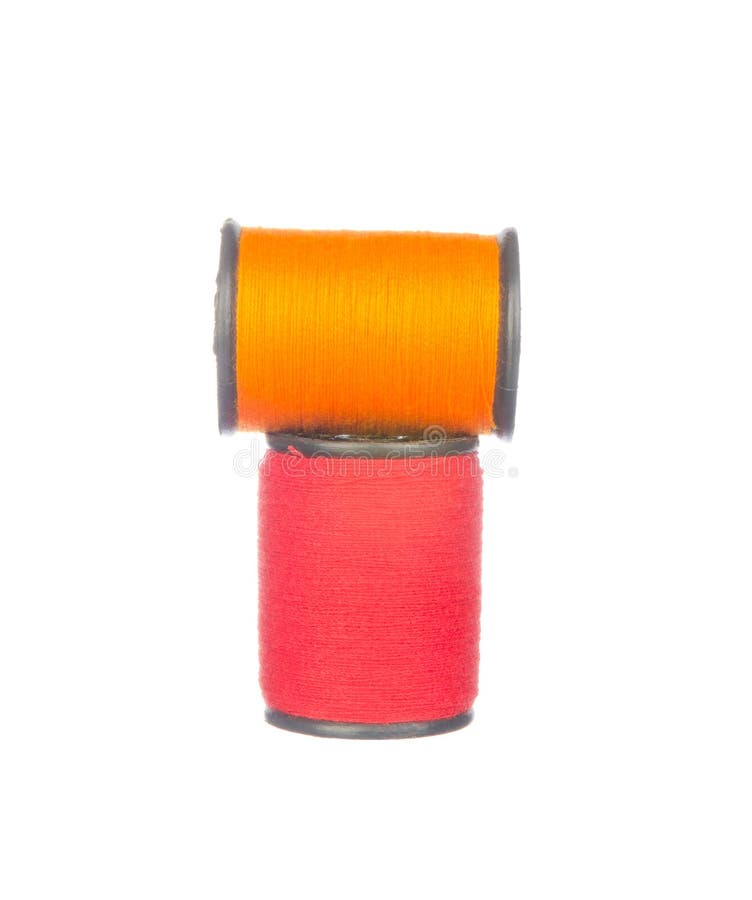 Colourful Orange Thread Isolated on White Stock Photo - Image of ...