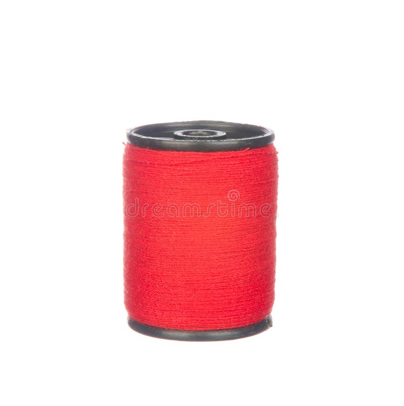 Colourful Red Thread Isolated on White Stock Photo - Image of hobby ...
