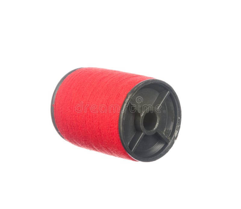 Colourful Red Thread Isolated on White Stock Image - Image of hobby ...
