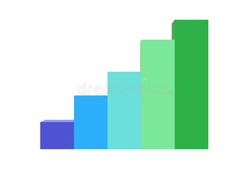 A Colourful Rising Bar Chart with No Axes and No Number Figures Stock ...